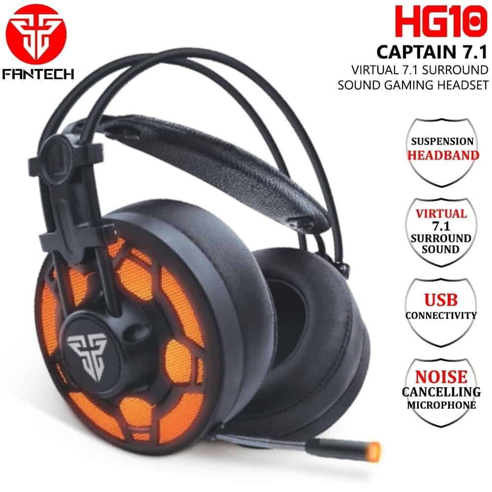FANTECH HG10 CAPTAIN 7.1 SURROUND SOUND USB PC STEREO Gaming Headset ...