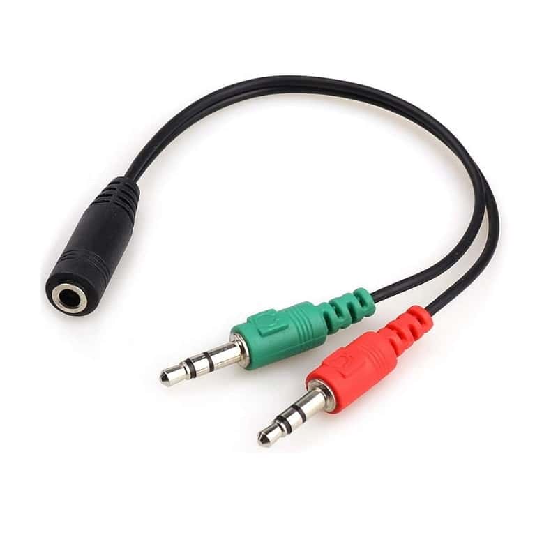 3.5Mm Female To 2 Male Headphone (Mic & Audio) Y Splitter Cable Price ...