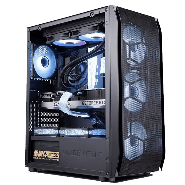 GAMING PC CASING GOLDEN FIELD SNOW CASING GAMING CASING / NAVY BLUE ...