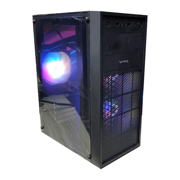 VIPER GAMING CASING TRANSPARENT SIDE PANEL WITH 3*12CM RGB CASING FANS ...